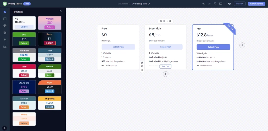 6 Best Pricing Table Creators to Use Free in 2024 | Pitiya